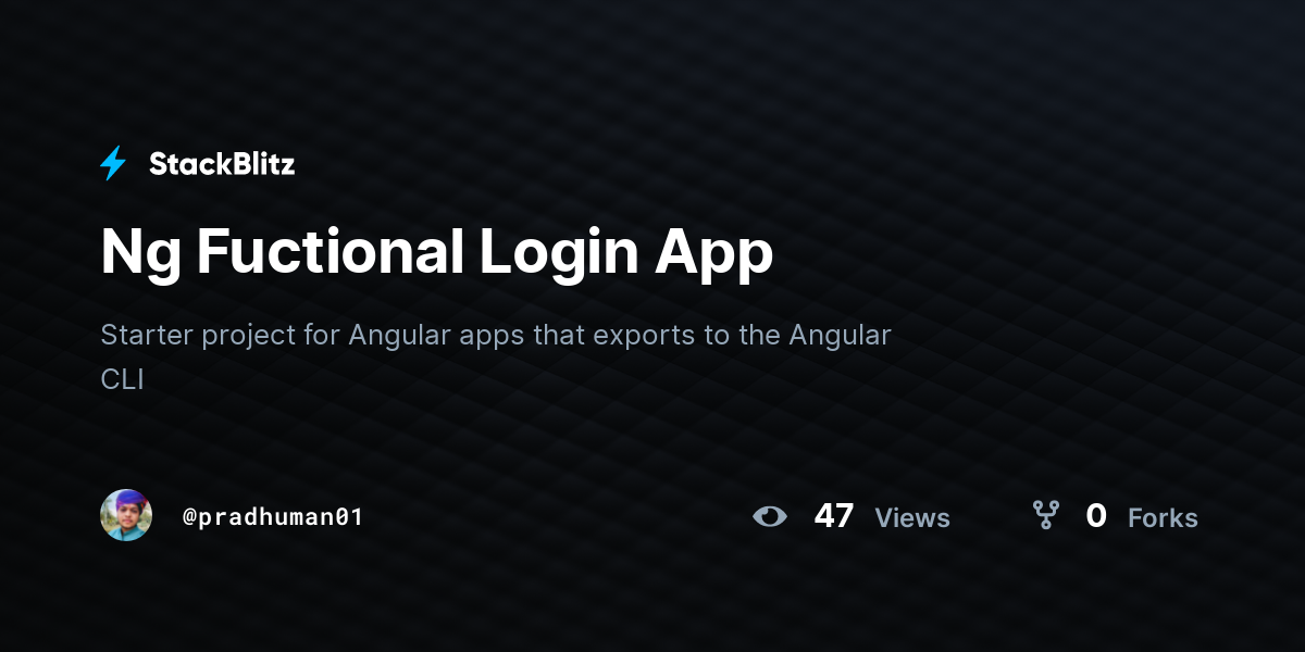 Ng Fuctional Login App - StackBlitz