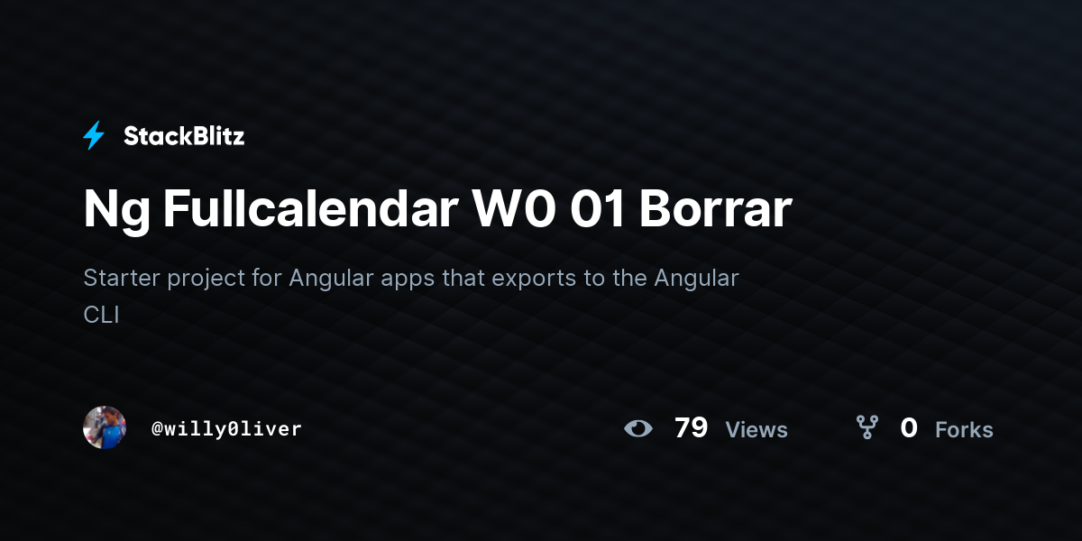 Ng Fullcalendar W0 01 Borrar - StackBlitz