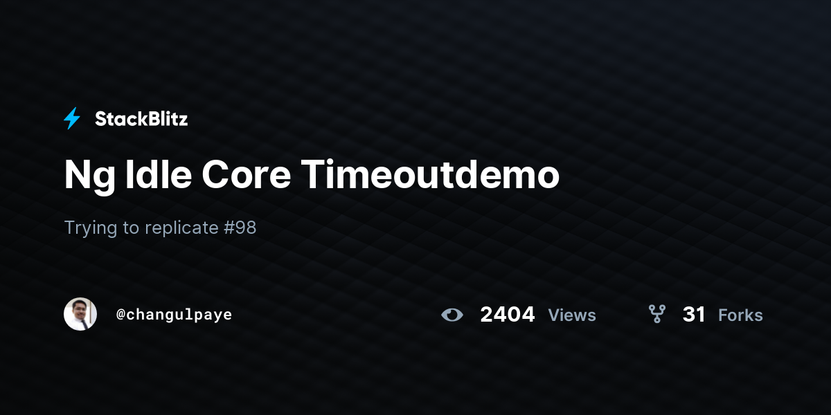 Ng Idle Core Timeoutdemo - StackBlitz