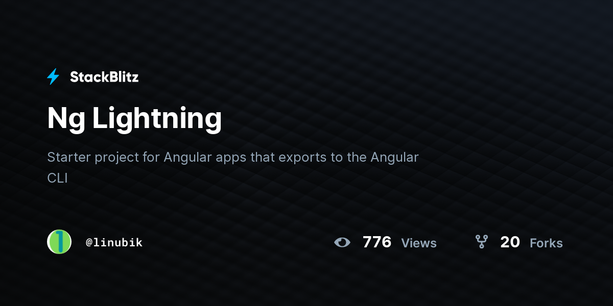 Ng Lightning Stackblitz