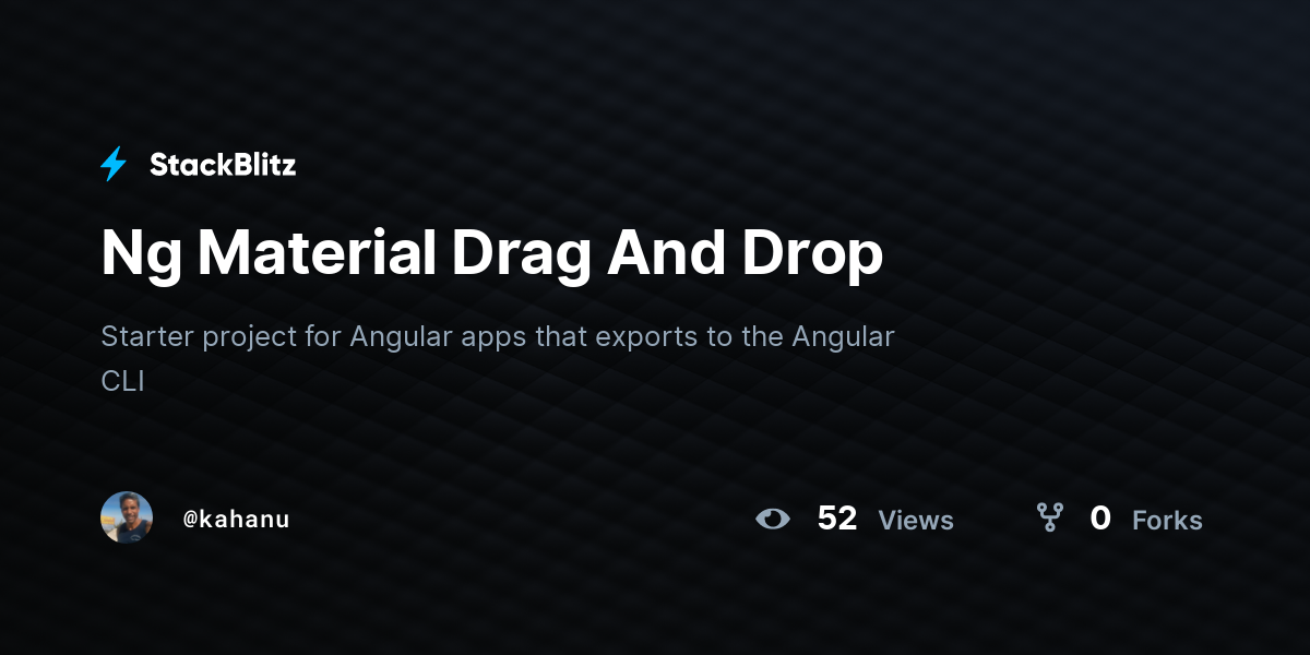 Ng Material Drag And Drop - StackBlitz