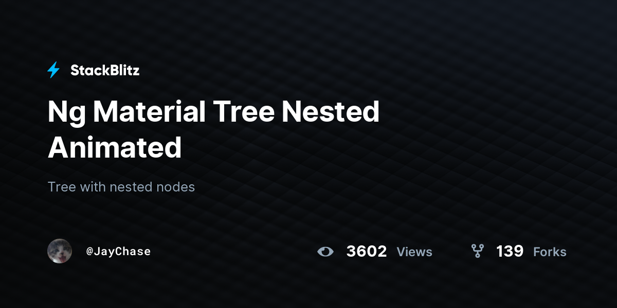 Ng Material Tree Nested Animated - StackBlitz