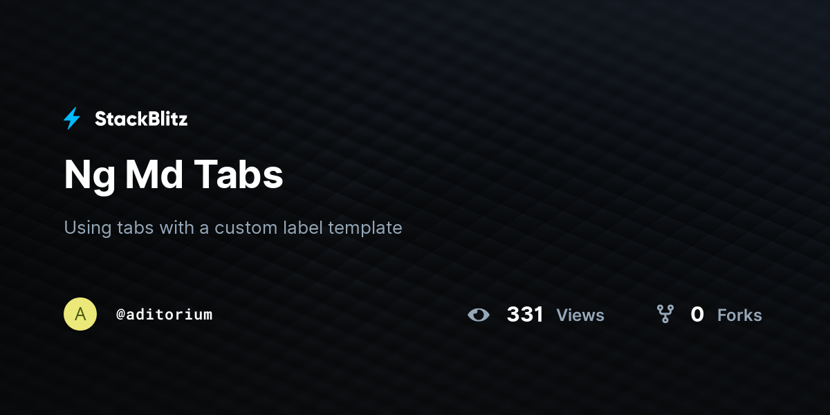Ng Md Tabs - StackBlitz