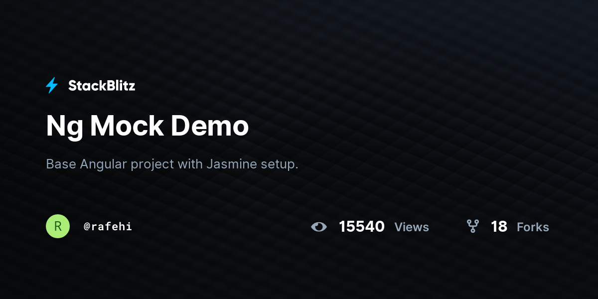 Ng Mock Demo - StackBlitz