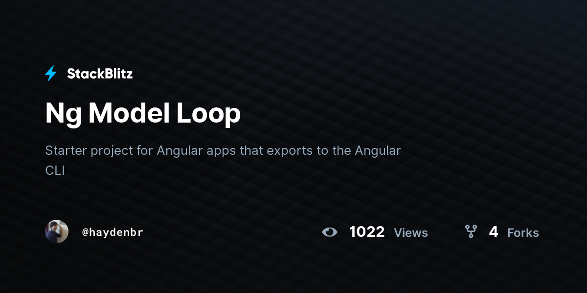 Ng Model Loop - StackBlitz