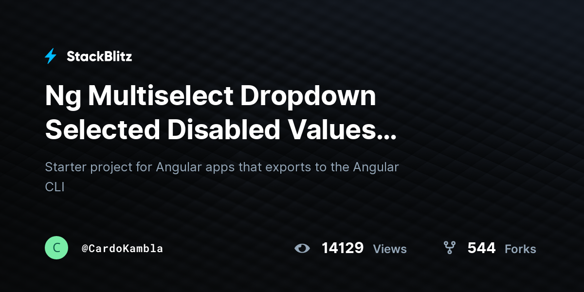 Ng Multiselect Dropdown Selected Disabled Values Problem - StackBlitz