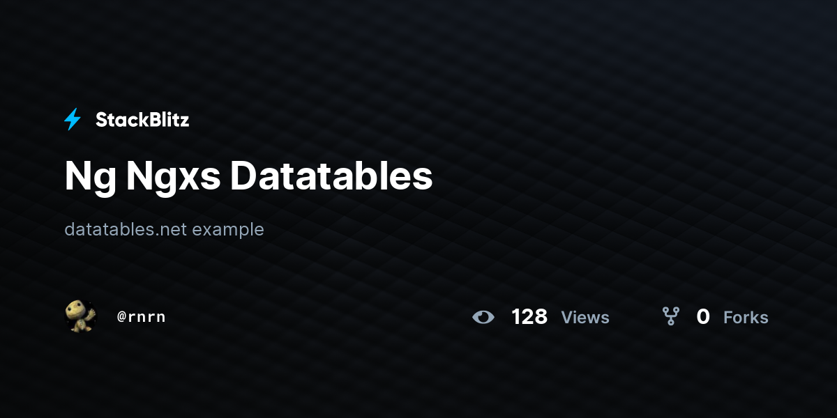 Ng Ngxs Datatables - StackBlitz