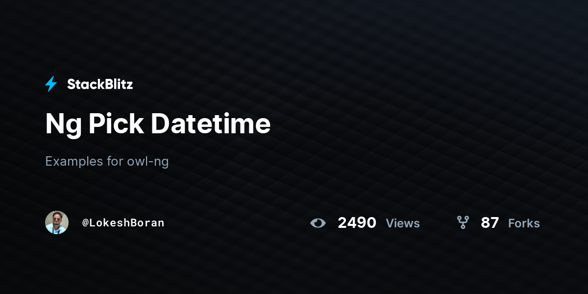 Ng Pick Datetime Stackblitz