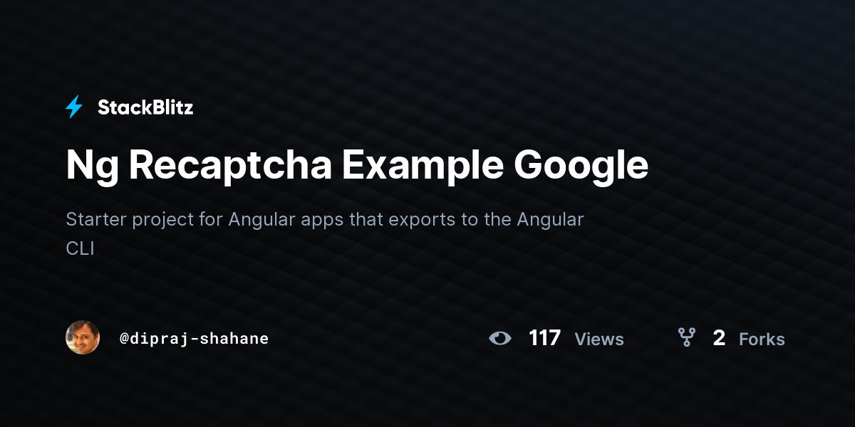 Ng Recaptcha Example Google - StackBlitz