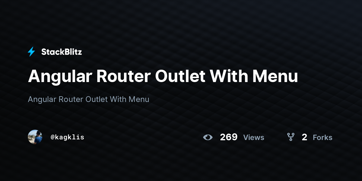 Angular Router Outlet With Menu - StackBlitz