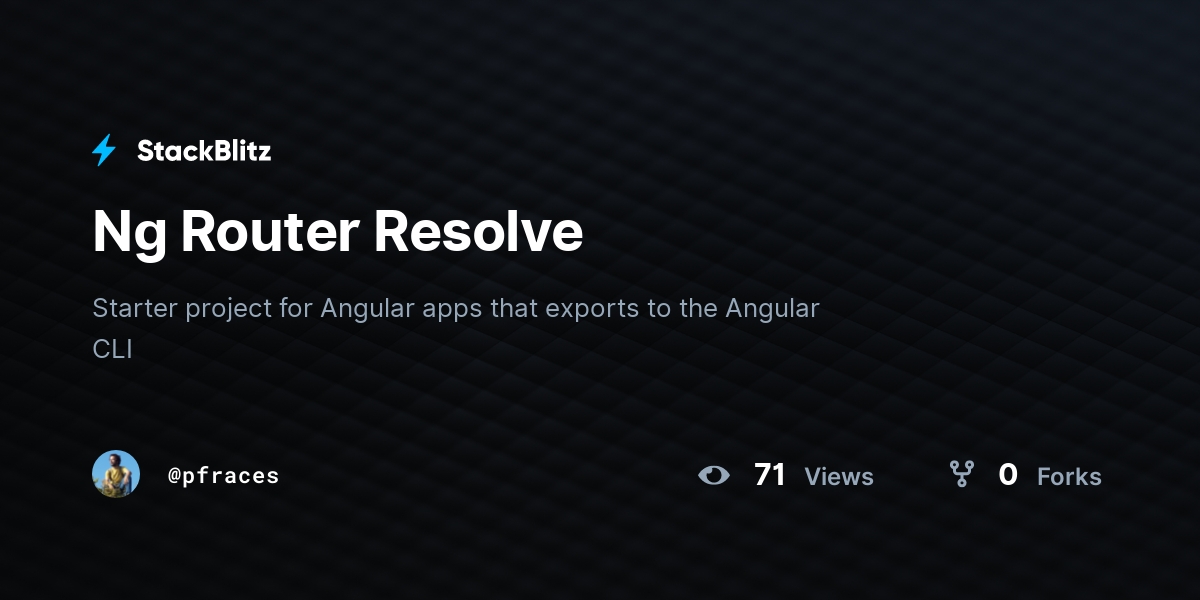 Ng Router Resolve - StackBlitz