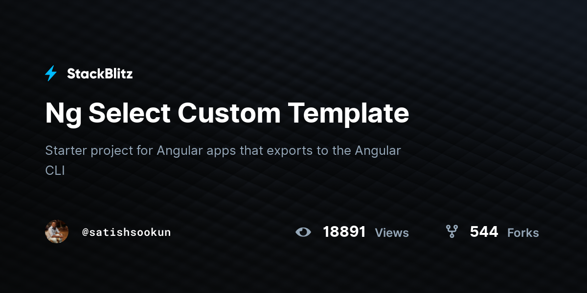 Ng Select Custom Template - StackBlitz