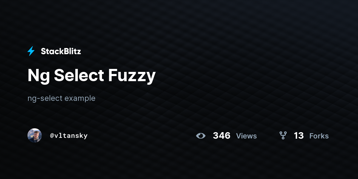 Ng Select Fuzzy - StackBlitz