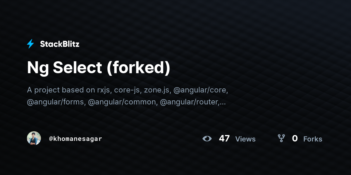 Ng Select (forked) - StackBlitz