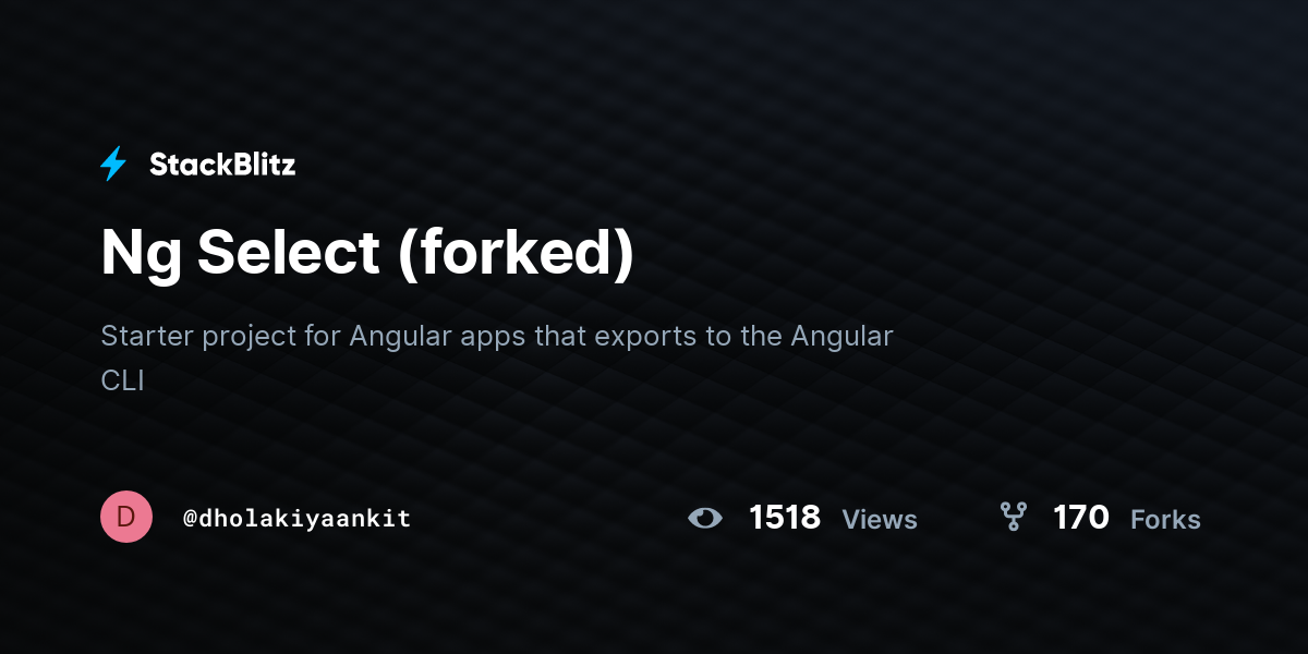 Ng Select (forked) - StackBlitz