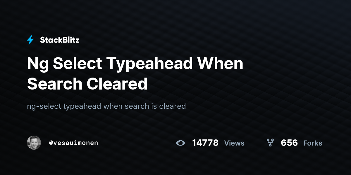 Ng Select Typeahead When Search Cleared - StackBlitz