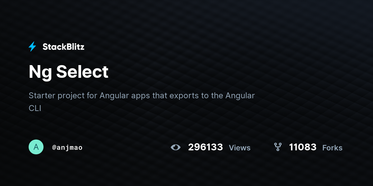 Ng Select - StackBlitz