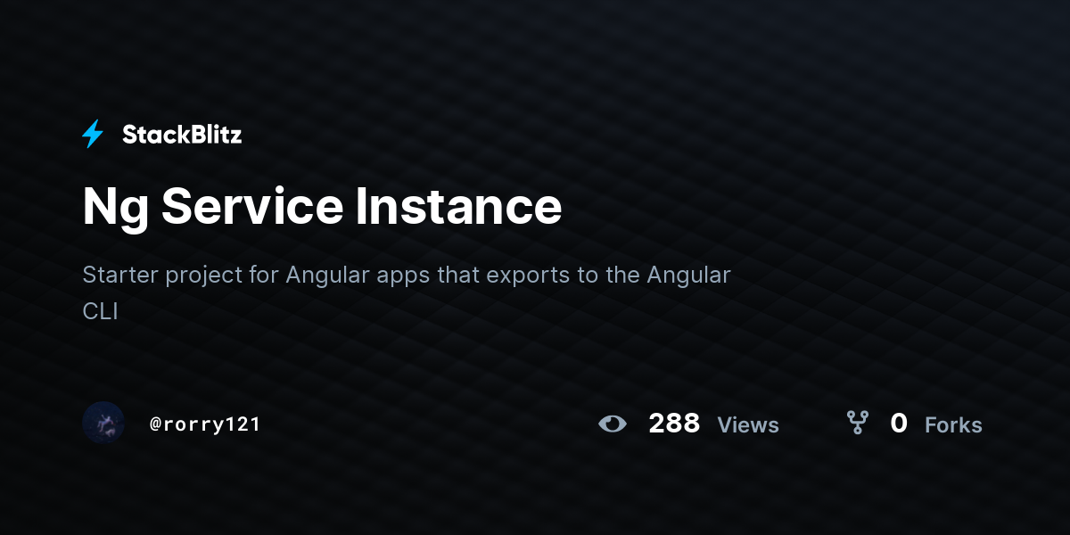 Ng Service Instance - StackBlitz
