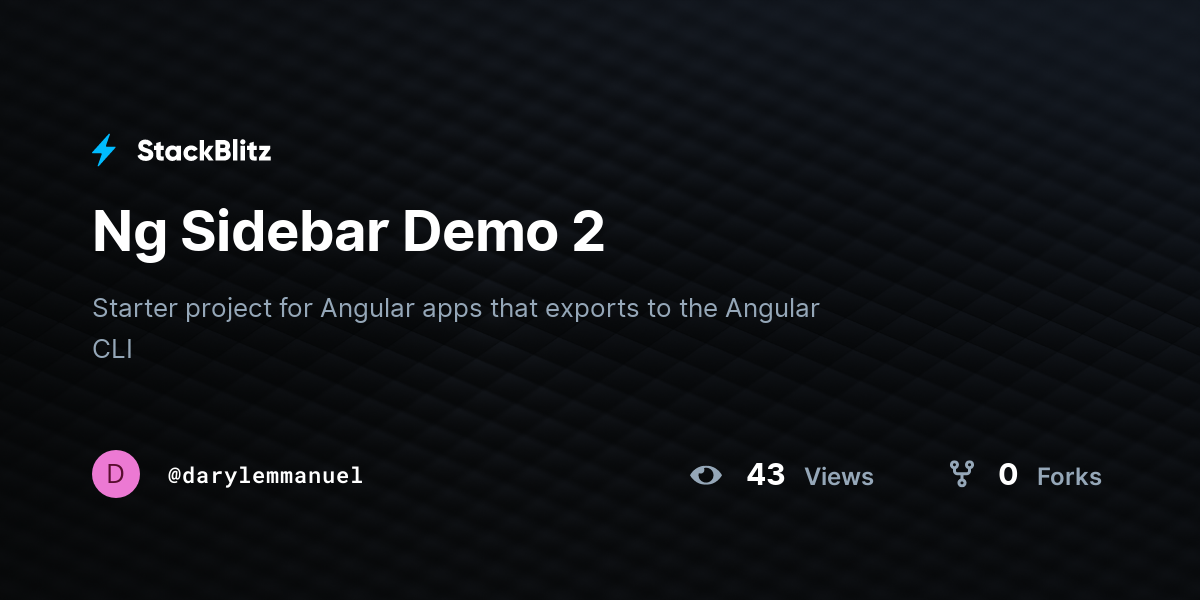 Ng Sidebar Demo 2 - StackBlitz
