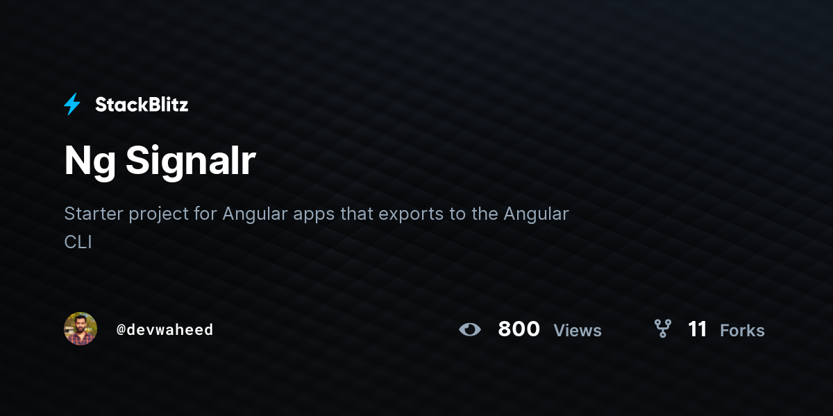 Ng Signalr Stackblitz