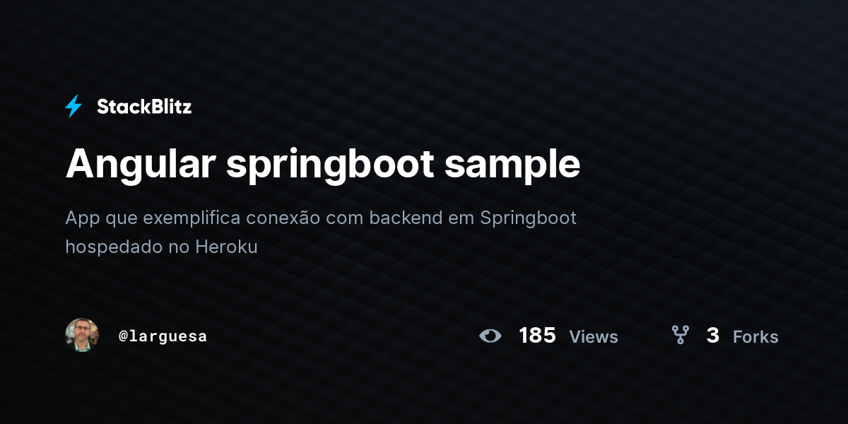 Angular springboot sample - StackBlitz