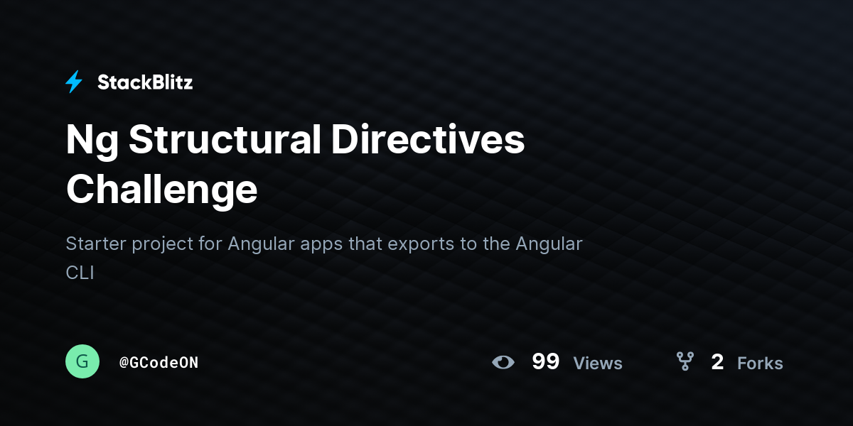 Ng Structural Directives Challenge - StackBlitz