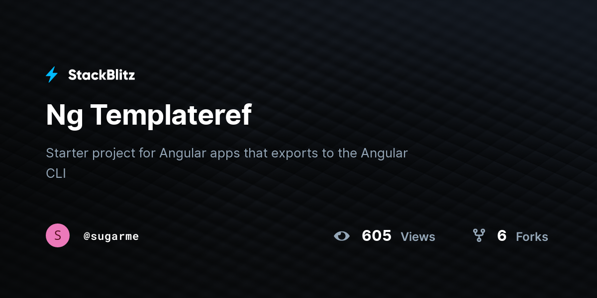 Ng Templateref - StackBlitz