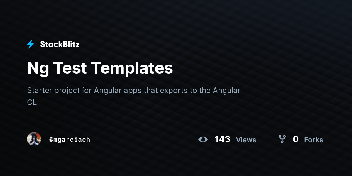 Ng Test Templates - StackBlitz