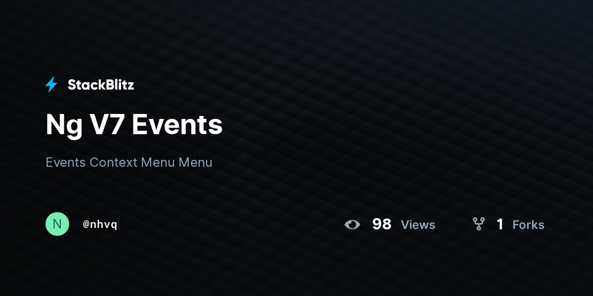 Ng V7 Events - StackBlitz