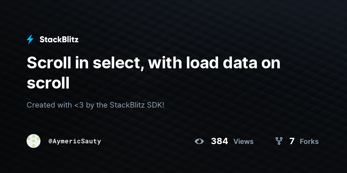 Scroll in select, with load data on scroll - StackBlitz