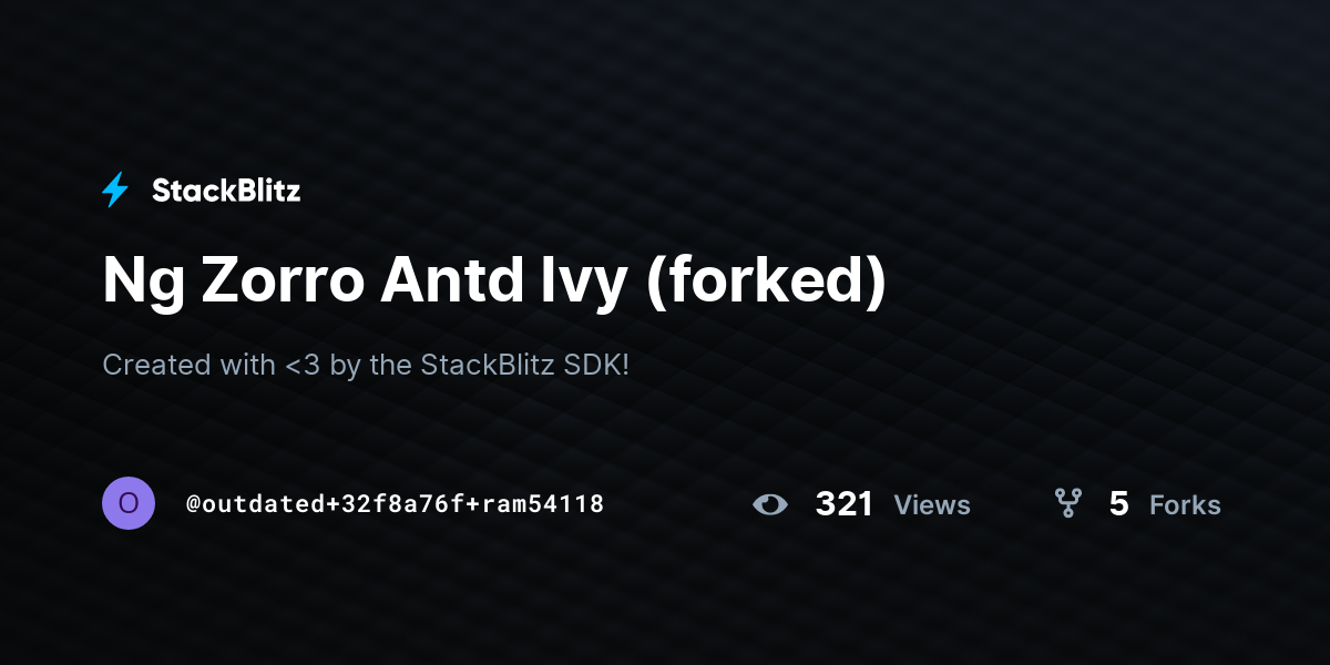Ng Zorro Antd Ivy (forked) - StackBlitz
