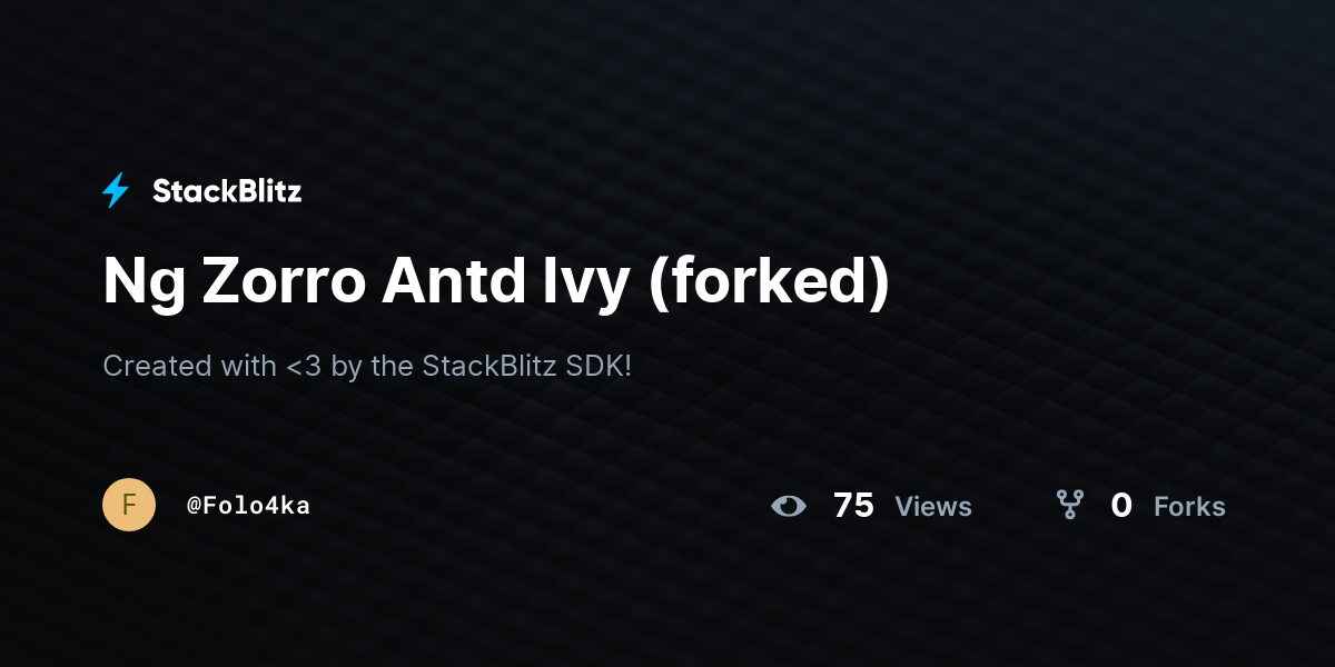 Ng Zorro Antd Ivy (forked) - StackBlitz