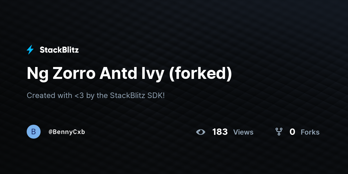 Ng Zorro Antd Ivy (forked) - StackBlitz