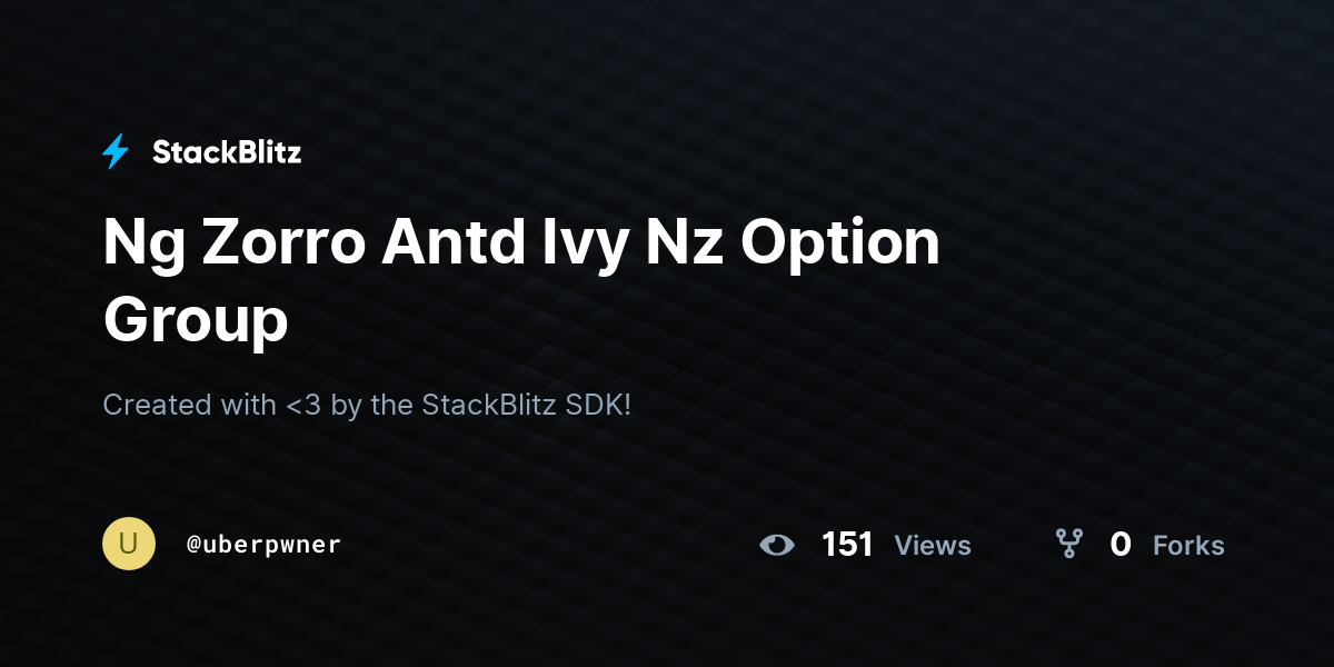 Ng Zorro Antd Ivy Nz Option Group - StackBlitz