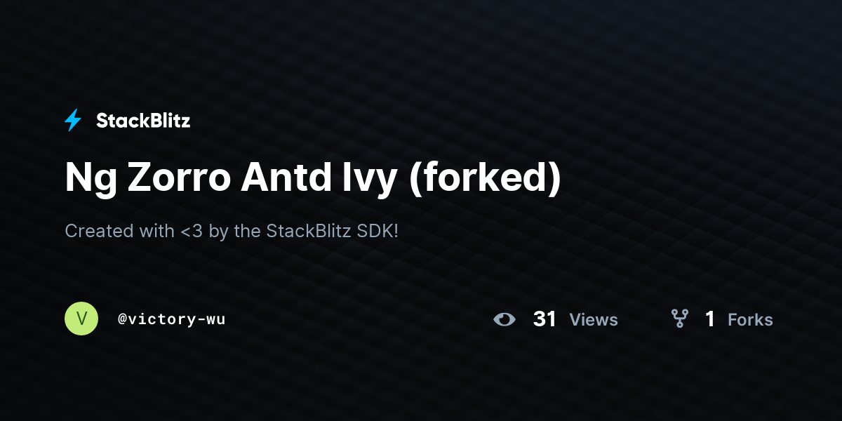 Ng Zorro Antd Ivy (forked) - StackBlitz