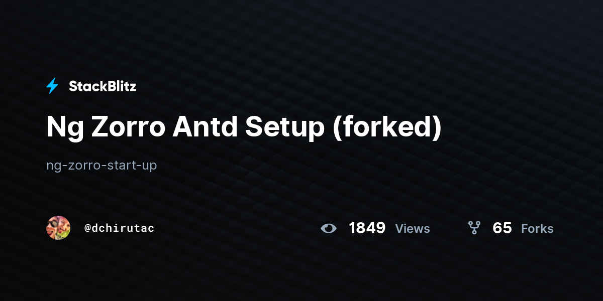 Ng Zorro Antd Setup (forked) - StackBlitz