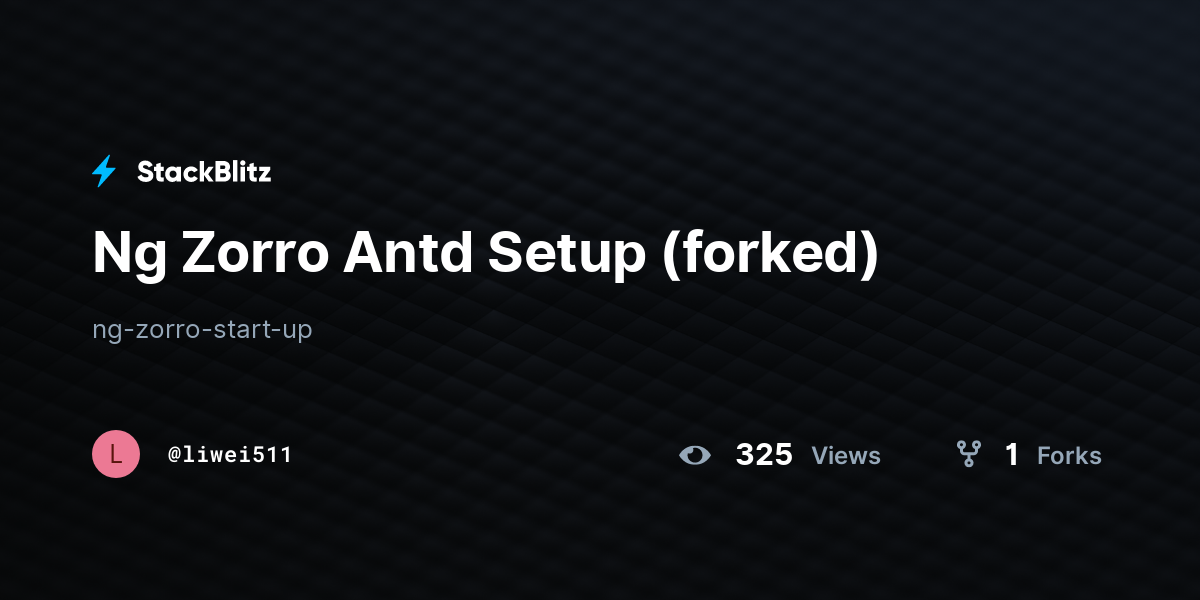 Ng Zorro Antd Setup (forked) - StackBlitz