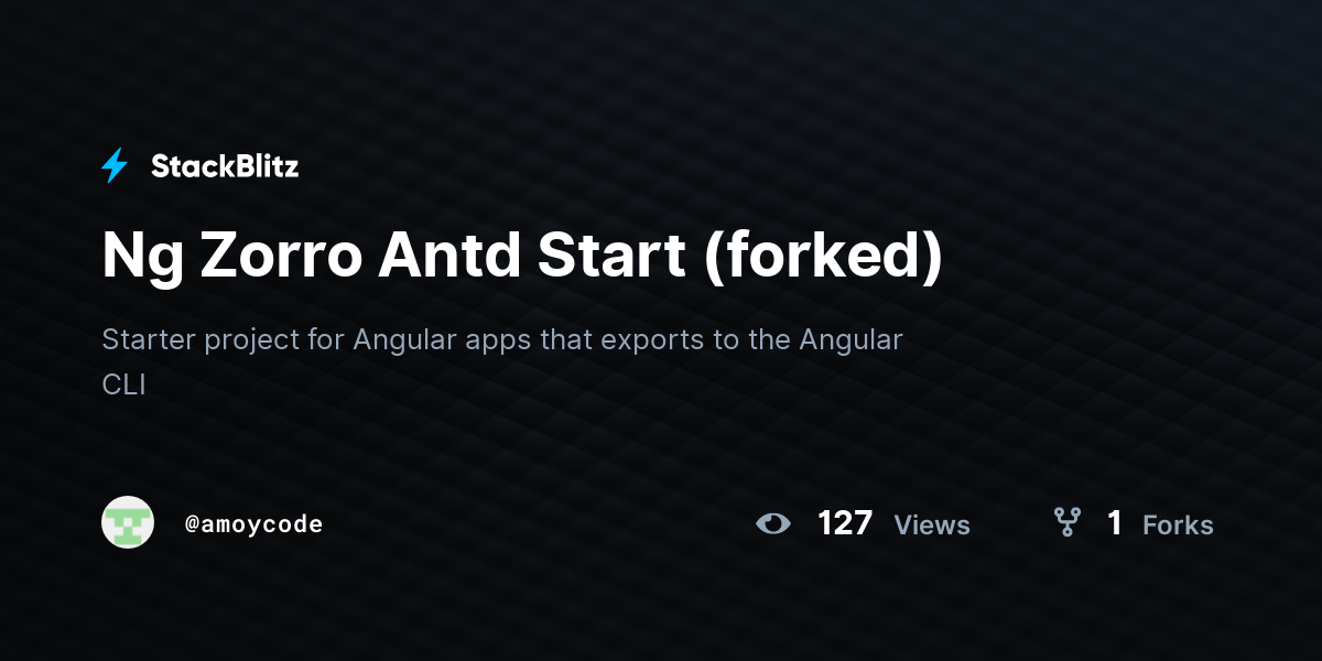 Ng Zorro Antd Start (forked) - StackBlitz