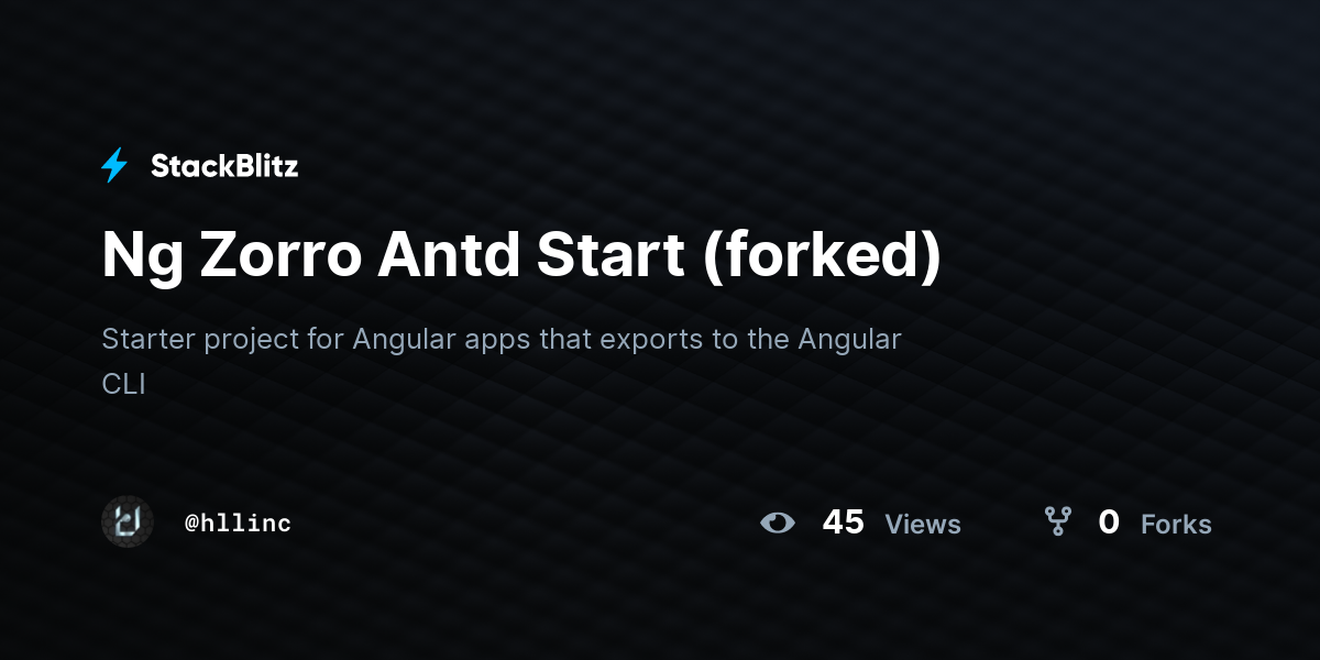 Ng Zorro Antd Start Forked Stackblitz