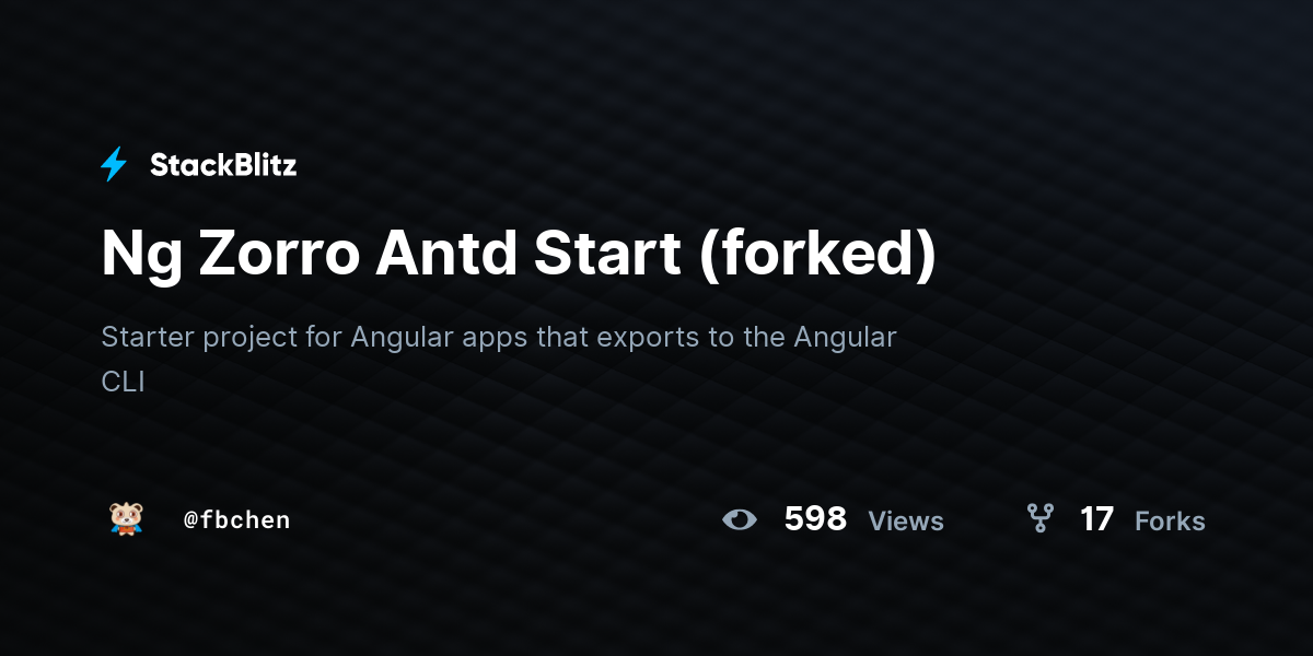 Ng Zorro Antd Start (forked) - StackBlitz