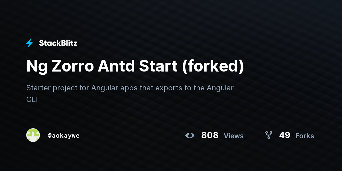 Ng Zorro Antd Start (forked) - StackBlitz