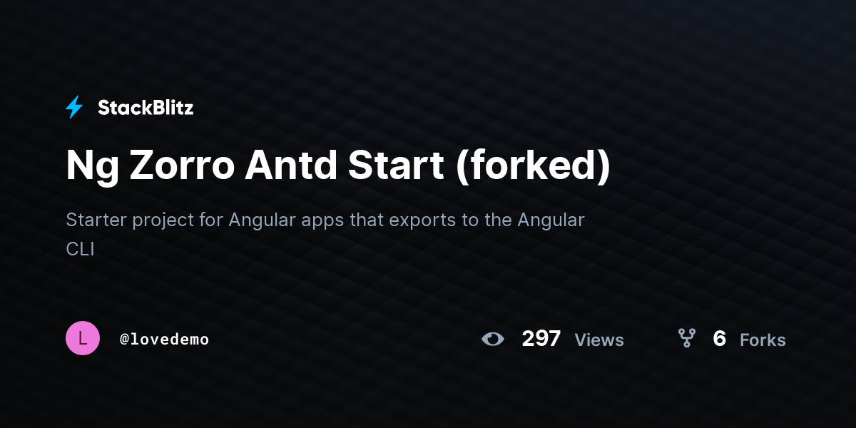 Ng Zorro Antd Start (forked) - StackBlitz