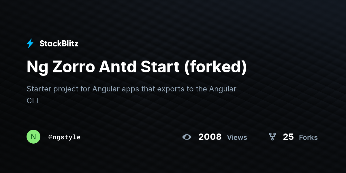 Ng Zorro Antd Start (forked) - StackBlitz