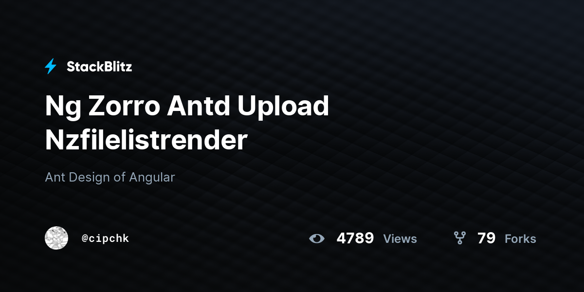 Ng Zorro Antd Upload Nzfilelistrender - StackBlitz