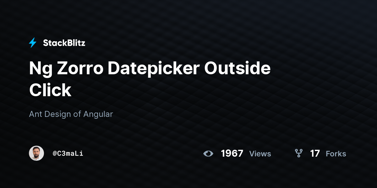 Ng Zorro Datepicker Outside Click - StackBlitz
