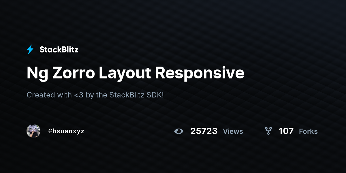 Ng Zorro Layout Responsive - StackBlitz