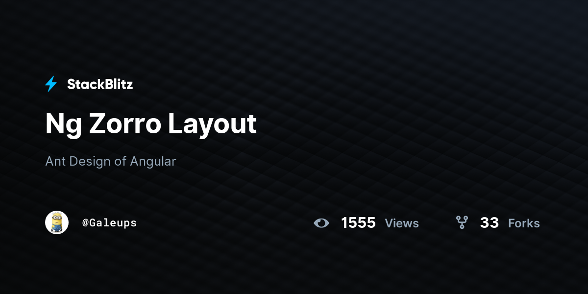 Ng Zorro Layout - StackBlitz