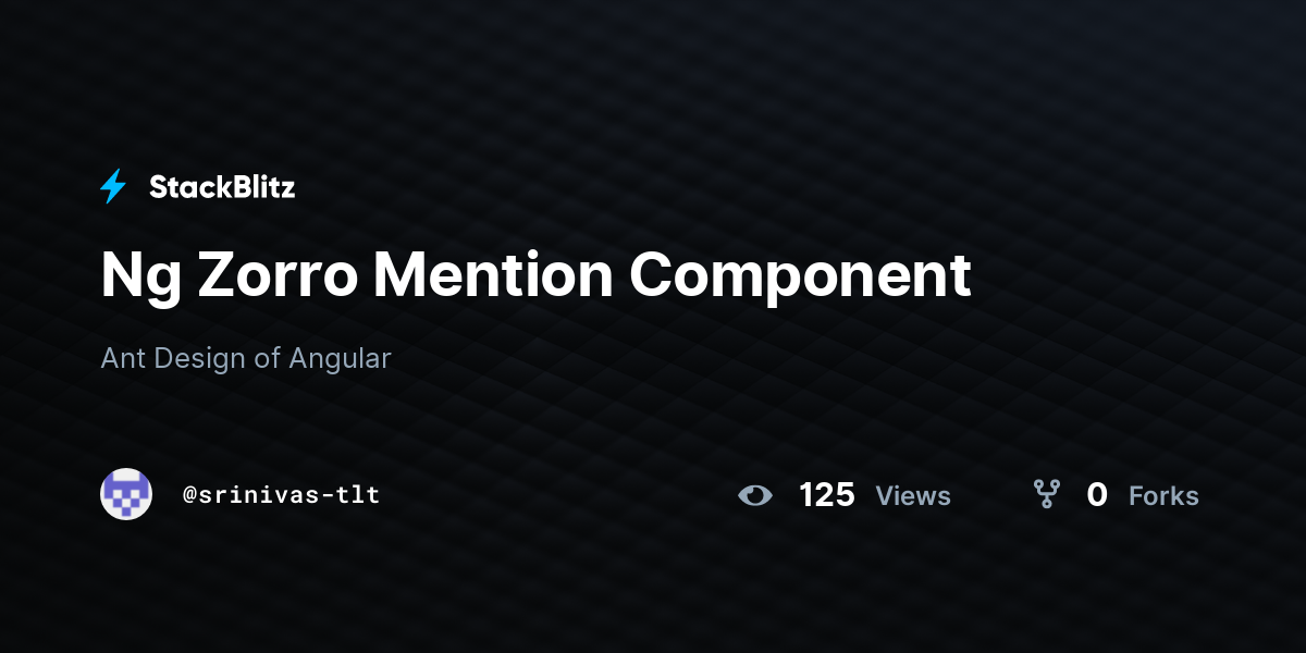 Ng Zorro Mention Component Stackblitz