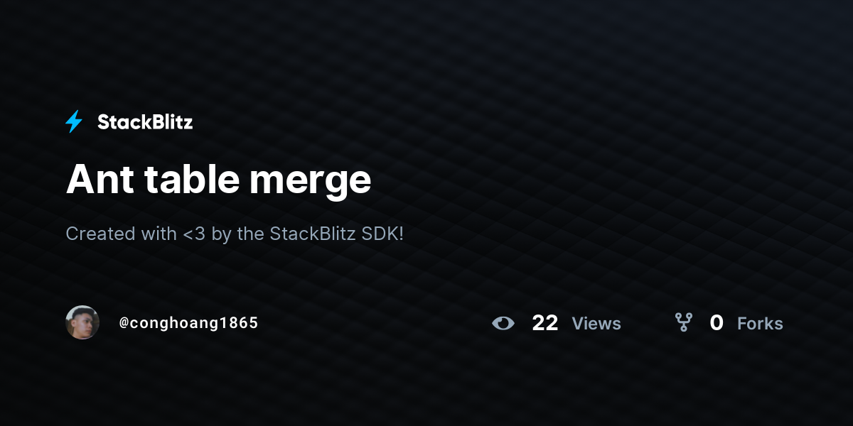 Ant table merge - StackBlitz
