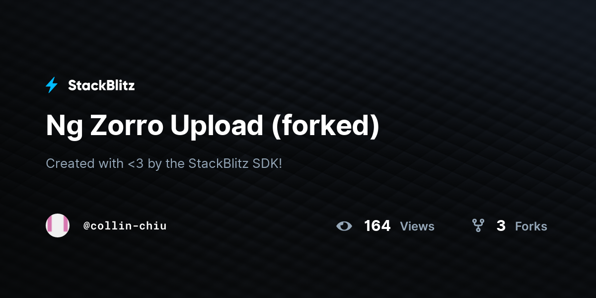 Ng Zorro Upload (forked) - StackBlitz